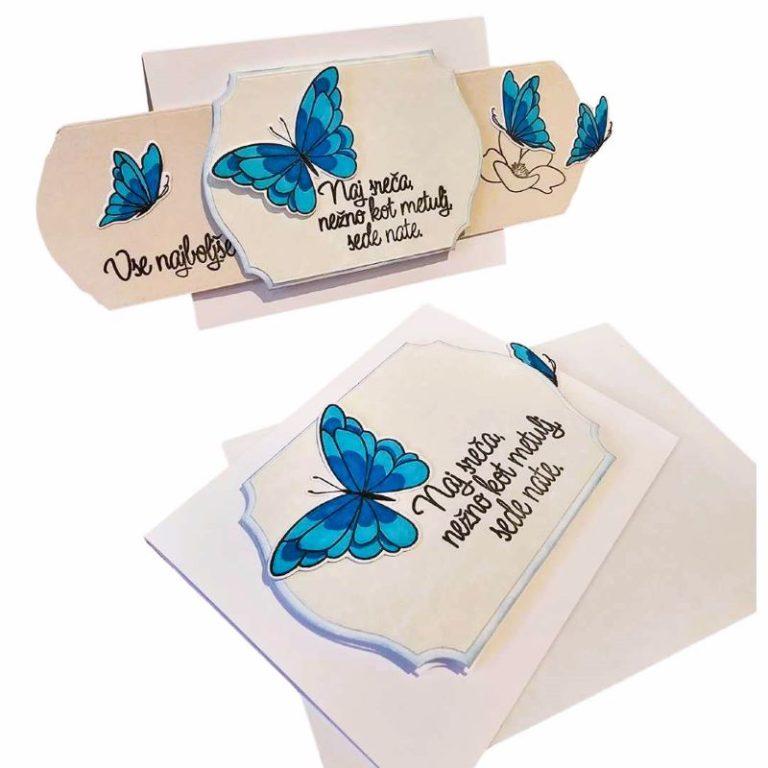 Interaktivna voščilnica za rojstni dan ~ moder METULJ – Heart2Heart